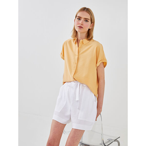 LCW CLASSIC Düğme Kapamalı Düz Kısa Kollu Kadın Gömlek