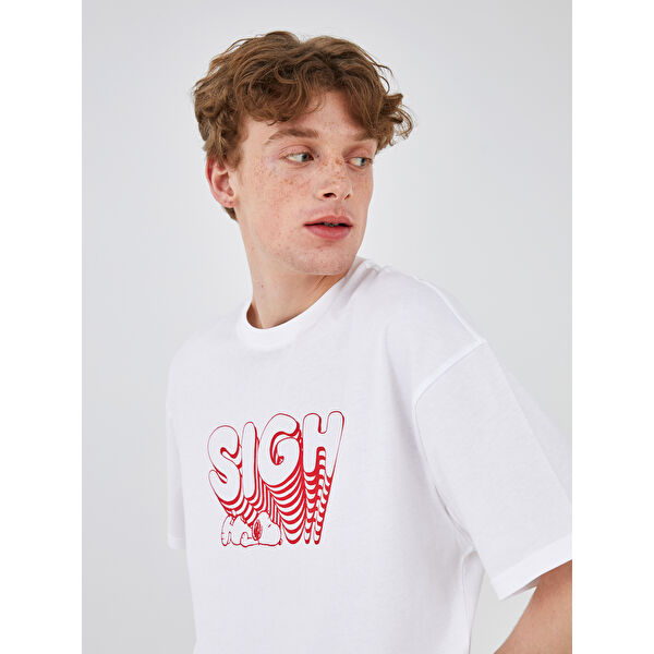 XSIDE Bisiklet Yaka Kısa Kollu Snoopy Baskılı Penye Erkek Tişört