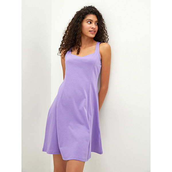 LCW CASUAL Kare Yaka Düz Kolsuz İnce Kadın Elbise