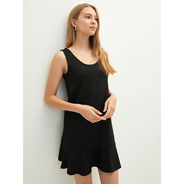 LCW CASUAL U Yaka Düz Kolsuz A Kesim Kadın Elbise