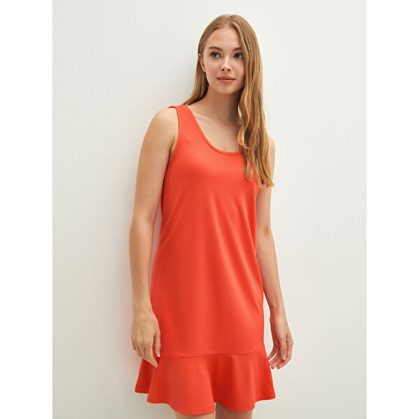 LCW CASUAL U Yaka Düz Kolsuz A Kesim Kadın Elbise