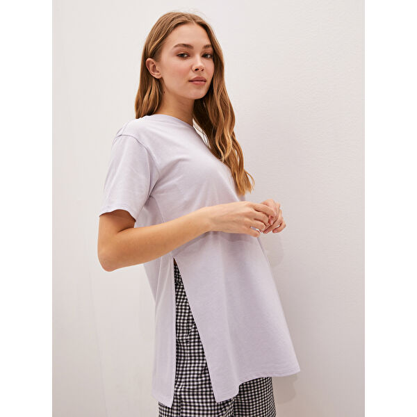 LCW ACTIVE Bisiklet Yaka Düz Kadın Spor Tişört