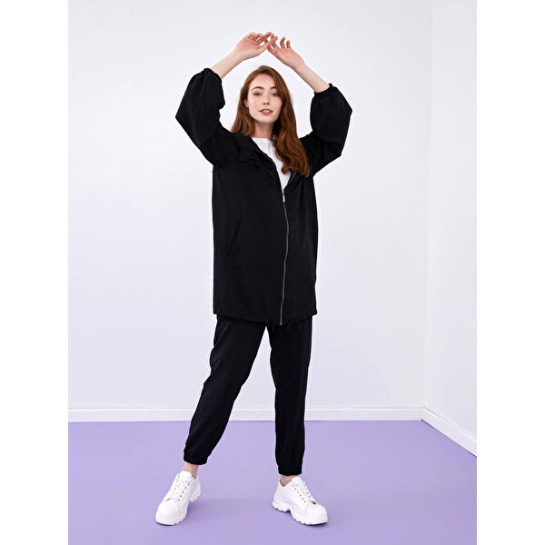 LCW CLASSIC Kapüşon Yaka Düz Uzun Kollu Krep Kumaş Kadın Tunik LCW CLASSIC Kapüşon Yaka Düz Uzun Kollu Krep Kumaş Kadın Tunik