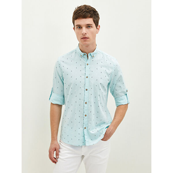 Ekstra Slim Fit Uzun Kollu Poplin Erkek Gömlek