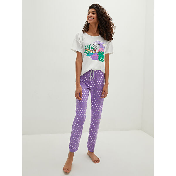 LCW DREAM Bisiklet Yaka Snoopy Baskılı Kısa Kollu Pamuklu Kadın Pijama Takımı LCW DREAM Bisiklet Yaka Snoopy Baskılı Kısa Kollu Pamuklu Kadın Pijama Takımı