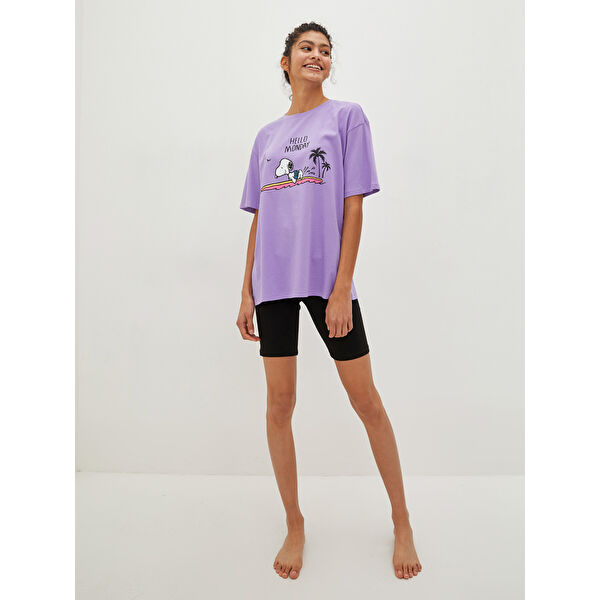 LCW DREAM Bisiklet Yaka Snoopy Baskılı Kısa Kollu Pamuklu Kadın Şortlu Pijama Takımı LCW DREAM Bisiklet Yaka Snoopy Baskılı Kısa Kollu Pamuklu Kadın Şortlu Pijama Takımı