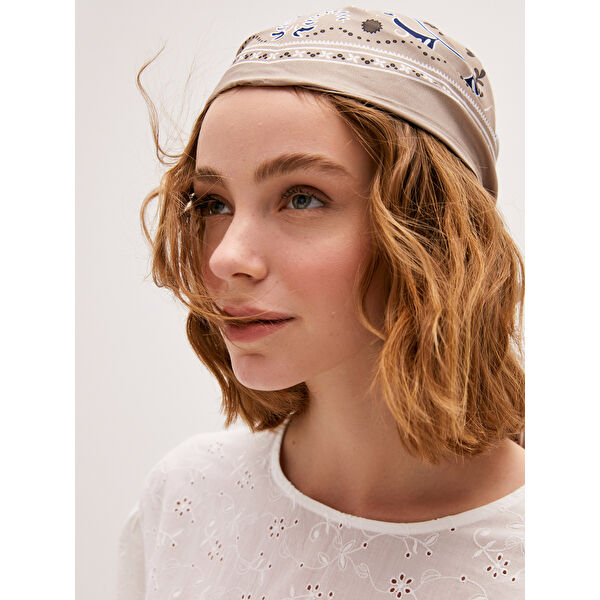 Etnik Desenli Kadın Saten Bandana
