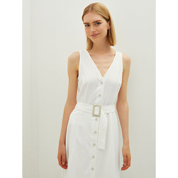 LCW VISION V Yaka Kolsuz Beli Kemerli Kadın Elbise LCW VISION V Yaka Kolsuz Beli Kemerli Kadın Elbise