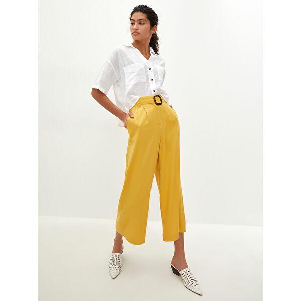 LCW VISION Beli Kemerli Rahat Kalıp Kadın Pantolon