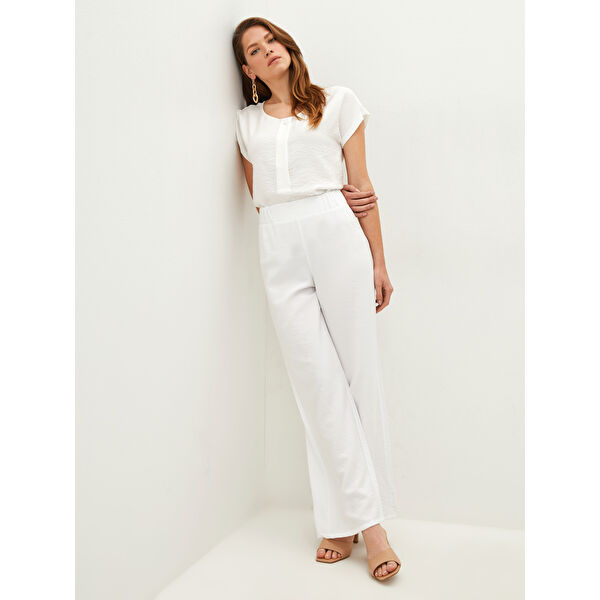 LCW BASIC Beli Lastikli Düz Belmando Kumaş Kadın Pantolon