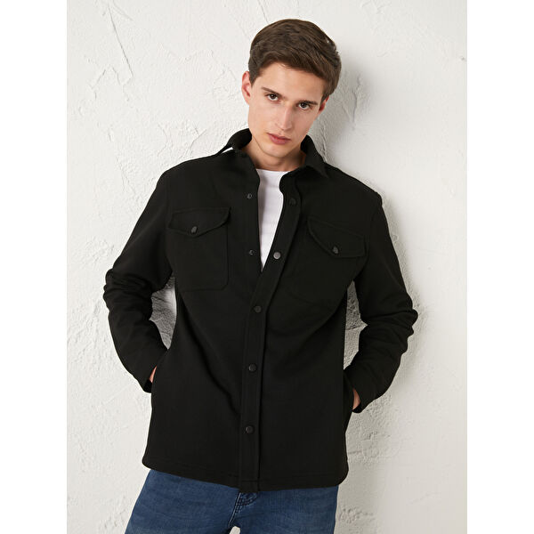 Rahat Kalıp Gömlek Yaka Kalın Erkek Mont Rahat Kalıp Gömlek Yaka Kalın Erkek Mont