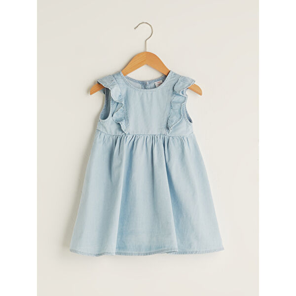 LCW GREEN Bisiklet Yaka Basic Kız Bebek Jean Elbise LCW GREEN Bisiklet Yaka Basic Kız Bebek Jean Elbise