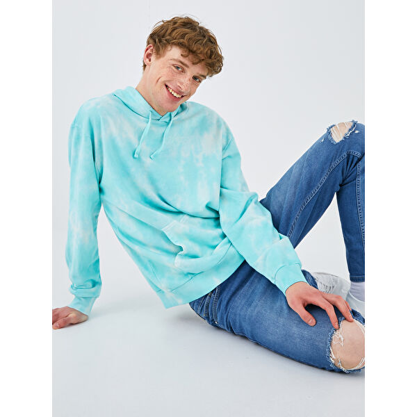XSIDE Oversize Kapüşonlu Uzun Kollu Batik Desenli Erkek Sweatshirt XSIDE Oversize Kapüşonlu Uzun Kollu Batik Desenli Erkek Sweatshirt