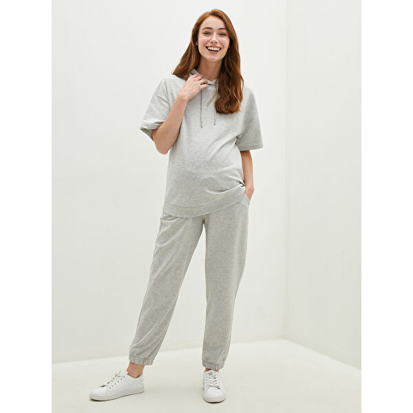 Beli Lastikli Düz Cep Detaylı Hamile Jogger Eşofman Altı