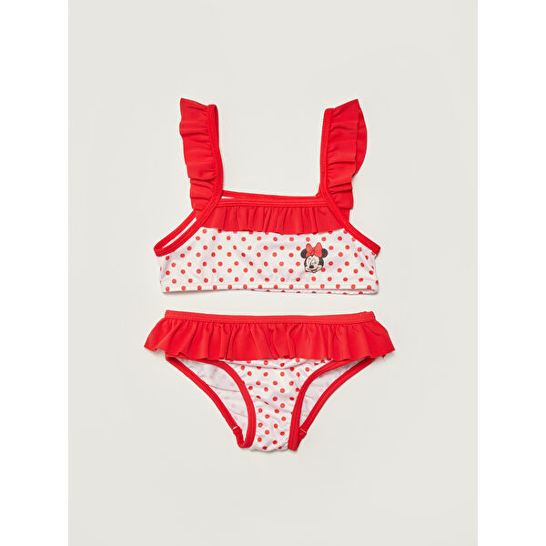 Esnek Kumaştan Minnie Mouse Baskılı Kız Bebek Bikini Takımı Esnek Kumaştan Minnie Mouse Baskılı Kız Bebek Bikini Takımı
