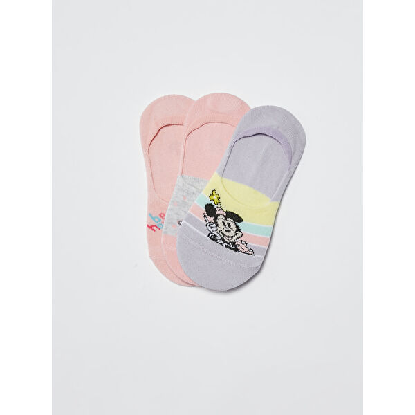 Minnie Mouse Desenli Kız Çocuk Babet Çorap 3'lü