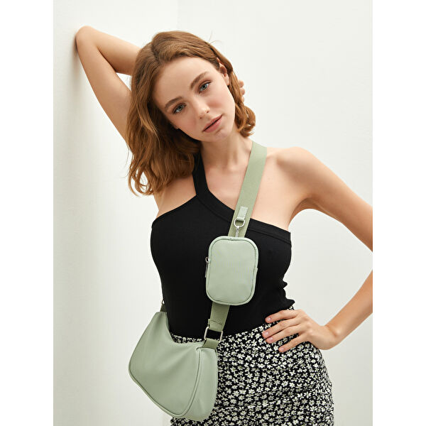 Deri Görünümlü Kadın Baget Çanta