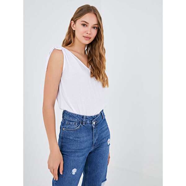 LCW CASUAL V Yaka Kolsuz Düz Kadın Bluz