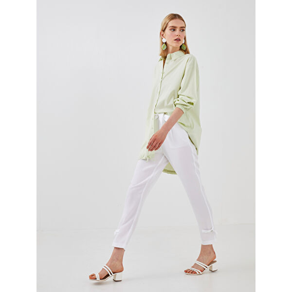 LCW CLASSIC Yüksek Bel Kemerli Tencel Kumaş Kadın Pantolon