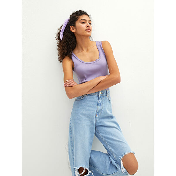 U Yaka Kolsuz Düz Kadın Atlet