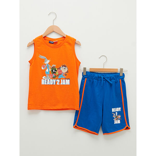 Bisiklet Yaka Space Jam Baskılı Erkek Çocuk Atlet ve Şort Bisiklet Yaka Space Jam Baskılı Erkek Çocuk Atlet ve Şort