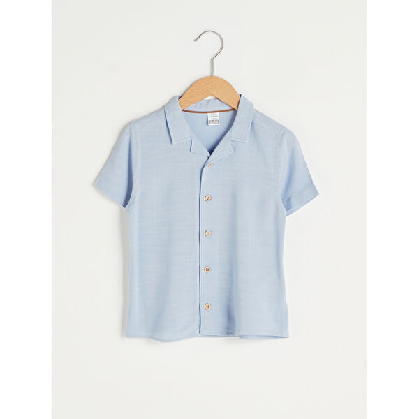 Kısa Kollu Basic Viskon Erkek Bebek Gömlek