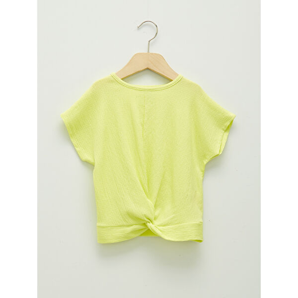Bisiklet Yaka Basic Kısa Kollu Kız Çocuk Bluz