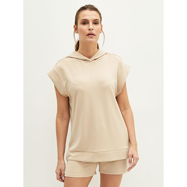 LCW CLASSIC Kapüşon Yaka Düz Kolsuz Kadın Tişört LCW CLASSIC Kapüşon Yaka Düz Kolsuz Kadın Tişört