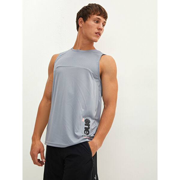 LCW SPORTS Bisiklet Yaka Kolsuz Baskılı Erkek Spor Atlet