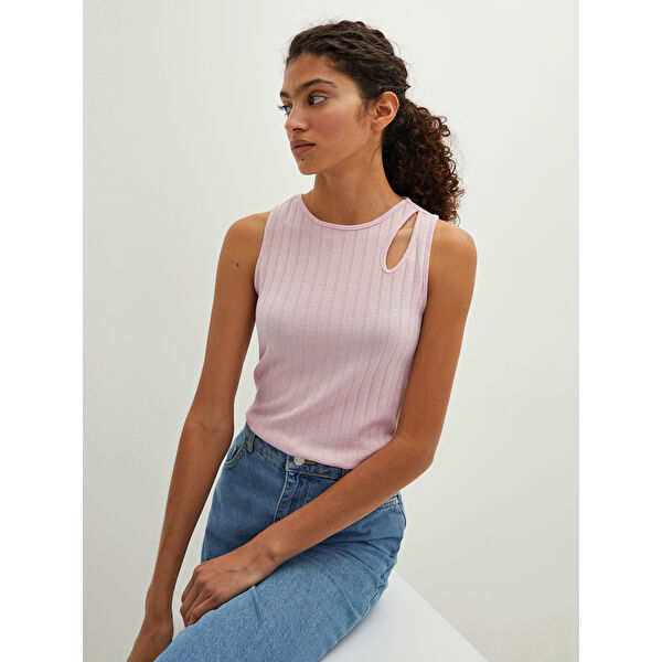 LCW VISION Bisiklet Yaka Düz Kolsuz Kaşkorse Kumaş Kadın Atlet LCW VISION Bisiklet Yaka Düz Kolsuz Kaşkorse Kumaş Kadın Atlet