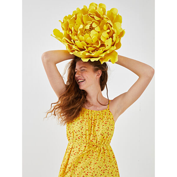 XSIDE Askılı U Yaka Çiçekli Beli Bağlama Detaylı A Kesim Kadın Şifon Elbise XSIDE Askılı U Yaka Çiçekli Beli Bağlama Detaylı A Kesim Kadın Şifon Elbise