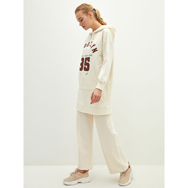 MODEST Beli Lastikli Düz Bol Paça Kadın Eşofman Altı