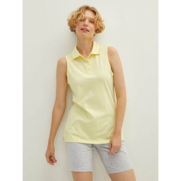 LCW DREAM Polo Yaka Kolsuz Düz Kadın Şortlu Pijama Takımı