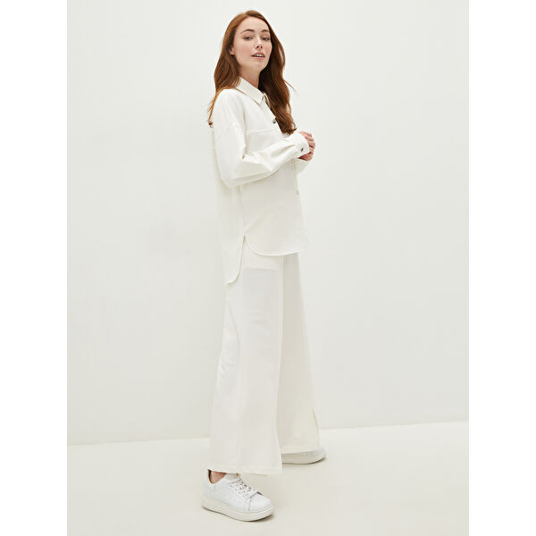 MODEST Beli Lastikli Cep Detaylı Geniş Paça Kadın Eşofman Altı