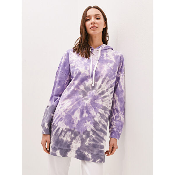 MODEST Kapüşon Yaka Batik Desenli Uzun Kollu Kadın Tunik MODEST Kapüşon Yaka Batik Desenli Uzun Kollu Kadın Tunik
