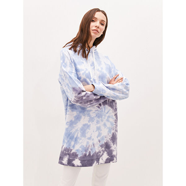 MODEST Kapüşon Yaka Batik Desenli Uzun Kollu Kadın Tunik MODEST Kapüşon Yaka Batik Desenli Uzun Kollu Kadın Tunik
