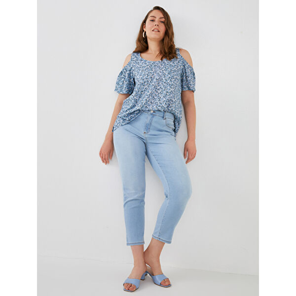 LCW BASIC Yüksek Bel Skinny Fit Cep Detaylı Kadın Rodeo Jean Pantolon