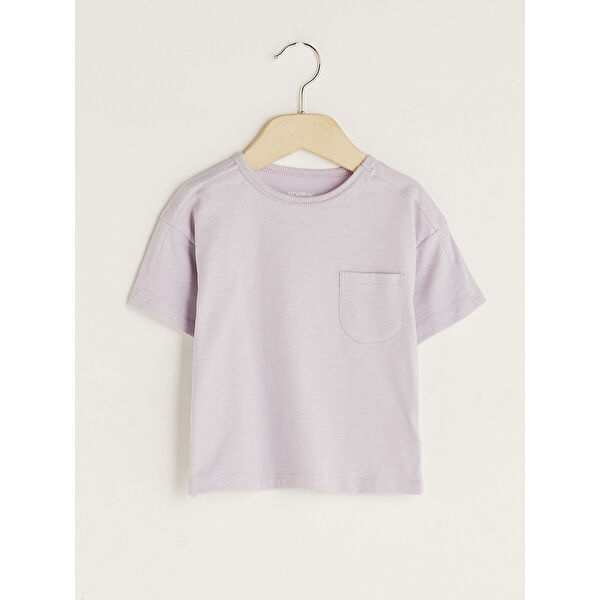 Bisiklet Yaka Kısa Kollu Basic Pamuklu Erkek Bebek Tişört