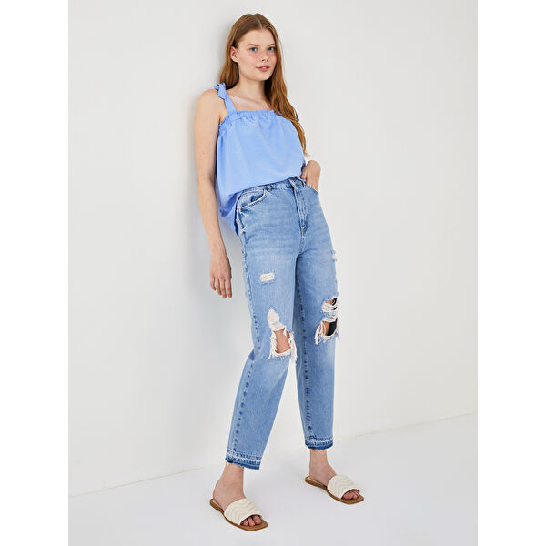 LCW CASUAL Yüksek Bel Bilek Boy Kadın Jean Pantolon