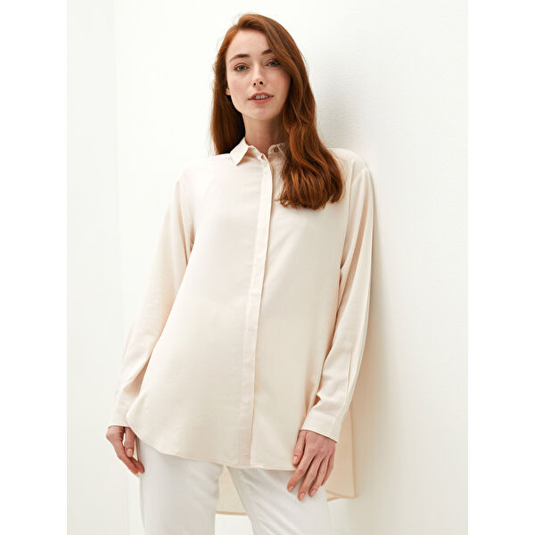 LCW CLASSIC Gizli Düğme Kapamalı Düz Uzun Kollu Kadın Gömlek LCW CLASSIC Gizli Düğme Kapamalı Düz Uzun Kollu Kadın Gömlek
