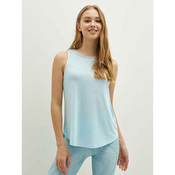 LCW ACTIVE Bisiklet Yaka Düz Kolsuz Kadın Spor Tişört