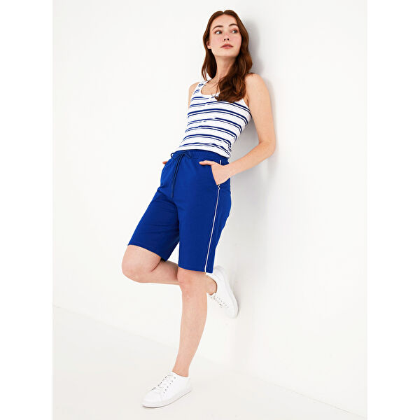 LCW BASIC Beli Lastikli Şerit Detaylı Cepli Kadın Bermuda Şort LCW BASIC Beli Lastikli Şerit Detaylı Cepli Kadın Bermuda Şort