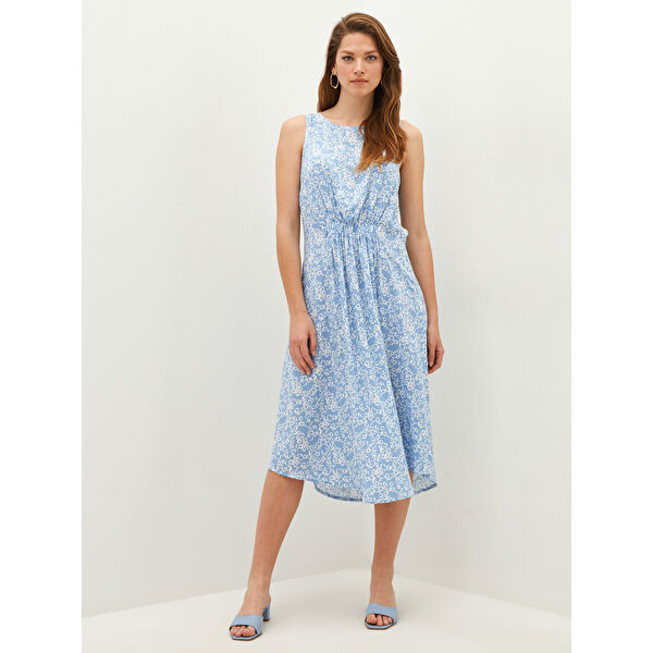 LCW CLASSIC Bisiklet Yaka Desenli Kolsuz A Kesim Viskon Kadın Elbise LCW CLASSIC Bisiklet Yaka Desenli Kolsuz A Kesim Viskon Kadın Elbise