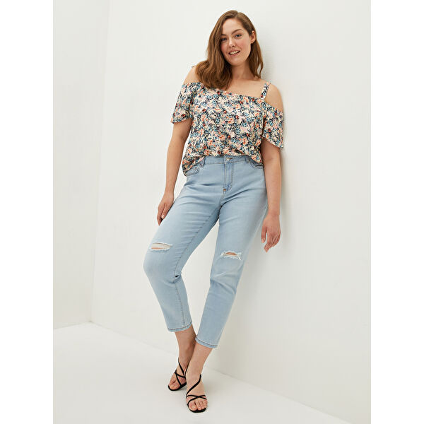 LCW BASIC Yüksek Bel Skinny Fit Cep Detaylı Kadın Rodeo Jean Pantolon