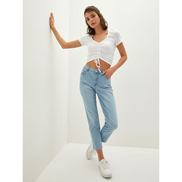 LCW BASIC Yüksek Bel Skinny Fit Cep Detaylı Kadın Jean Pantolon