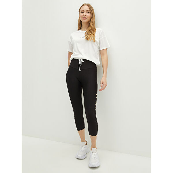 LCW ACTIVE Beli Lastikli Yanları Kesikli Kadın Spor Tayt