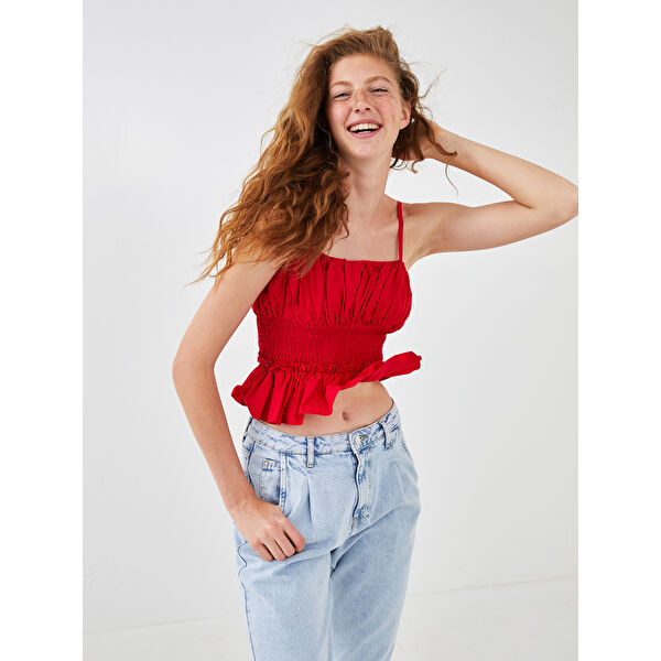 XSIDE İp Askılı Gipe Detaylı Kadın Bluz