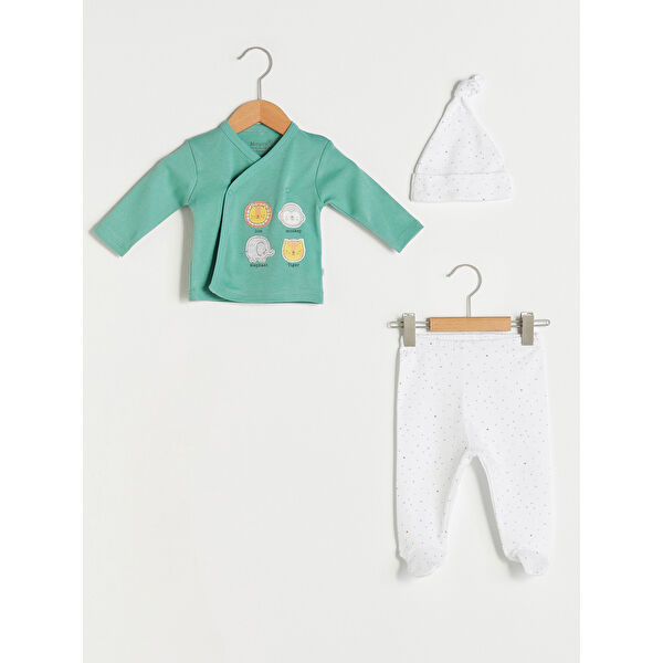 Biorganic V Yaka Uzun Kollu Baskılı Organik Pamuklu Erkek Bebek 3'lü Takım Biorganic V Yaka Uzun Kollu Baskılı Organik Pamuklu Erkek Bebek 3'lü Takım