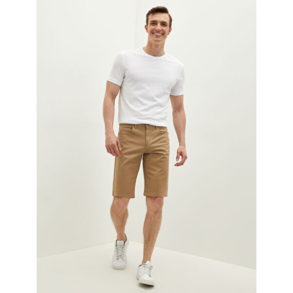 Slim Fit Gabardin Erkek Şort