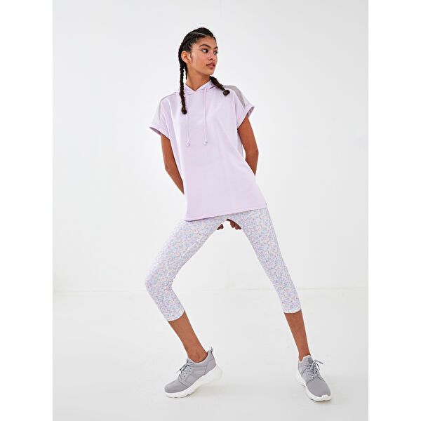 LCW ACTIVE Beli Lastikli Desenli Kadın Spor Tayt